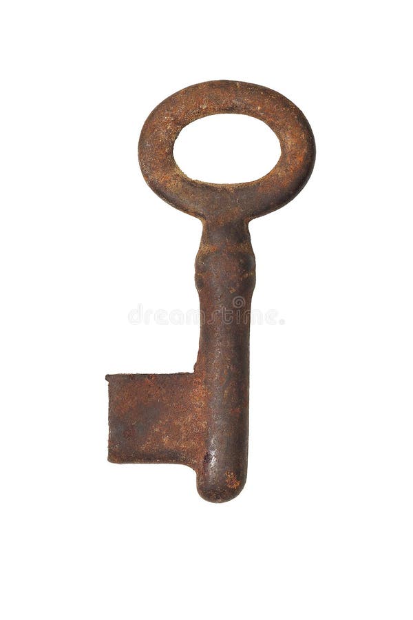 Old Keys of Various Models and Colors, Chrome, Gold, Rusty on White ...