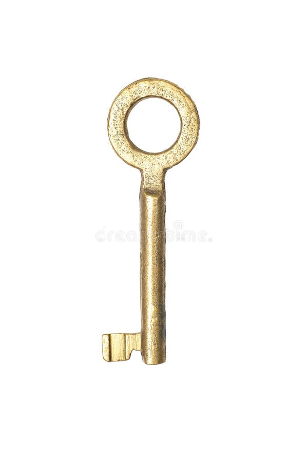 Old Keys of Various Models and Colors, Chrome, Gold, Rusty on White ...