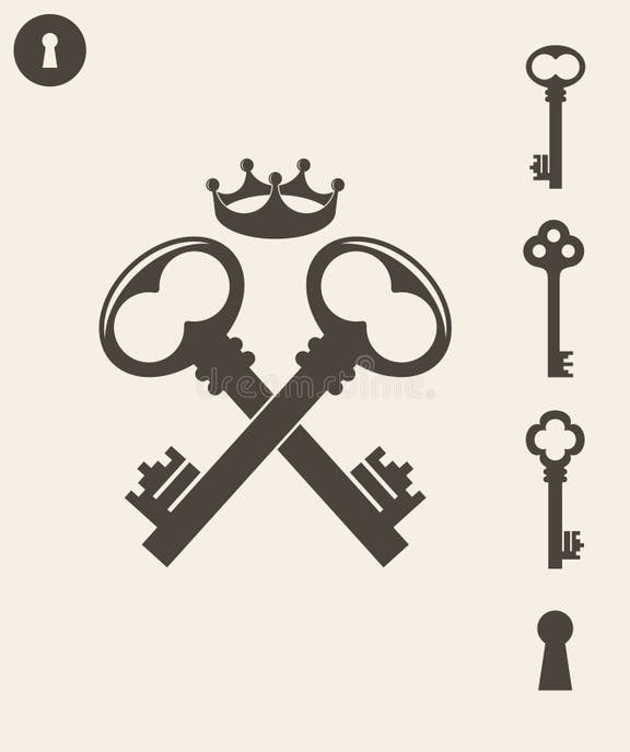 Old keys stock vector. Illustration of sign, concept - 80215845