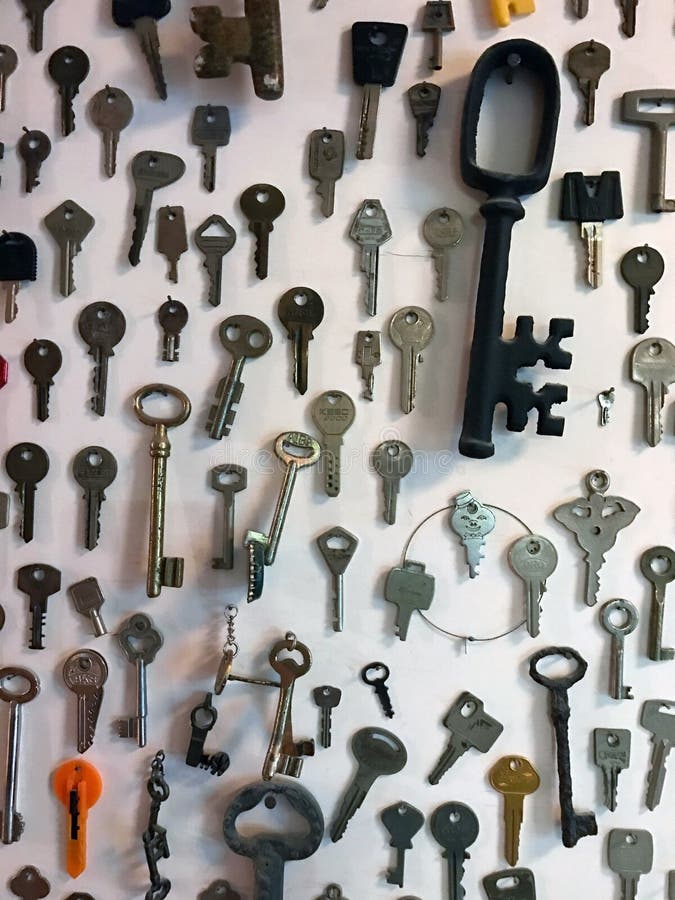 Old Keys on a Wall Display. Editorial Photography - Image of antique ...