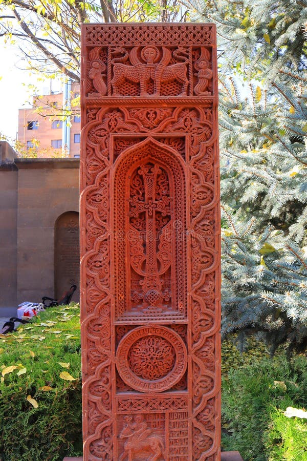Old Khachkar in Yerevan, Armenia Stock Photo - Image of gray, landmark ...