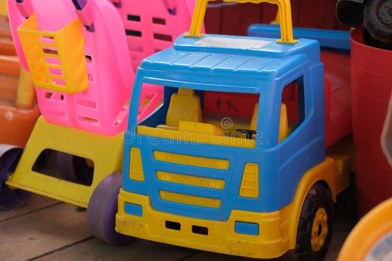 Old kids toys plastic cars stock image. Image of vehicle - 220453629