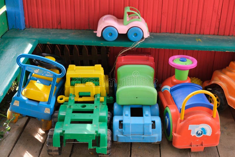 Old kids toys plastic cars stock image. Image of five - 220453665