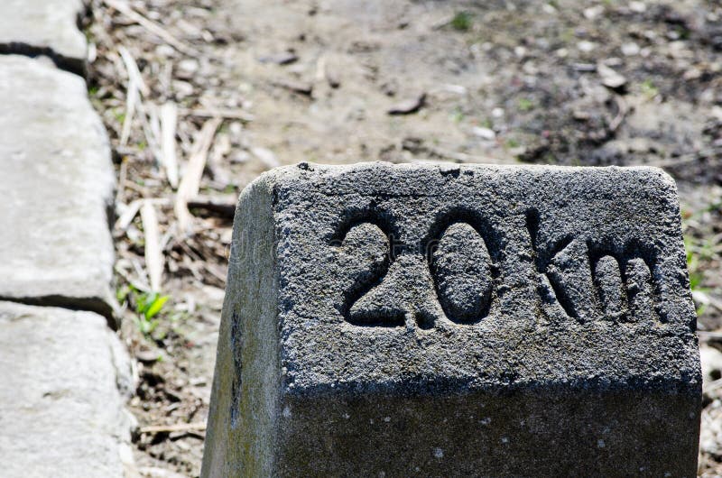 Kilometer stone stock photo. Image of sign, nature, kilometer - 13859768