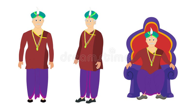 King Character Set for Cartoon Animation. King Model Sheet. Emperor ...