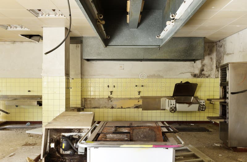Old kitchen destroyed stock image. Image of kitchen, ransack - 28246377
