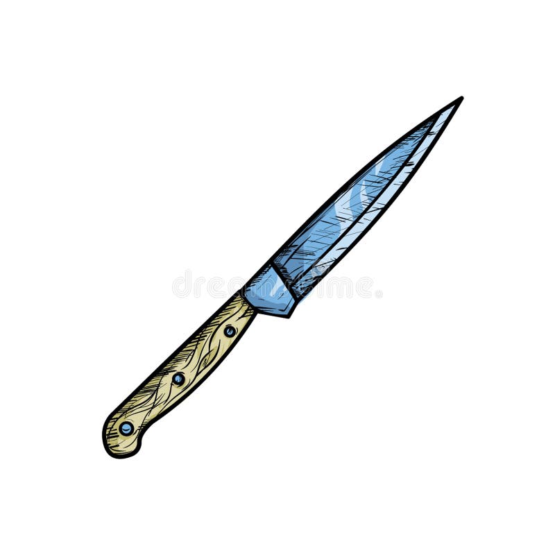 Old Kitchen Knife - Vector Illustration Stock Vector - Illustration of ...