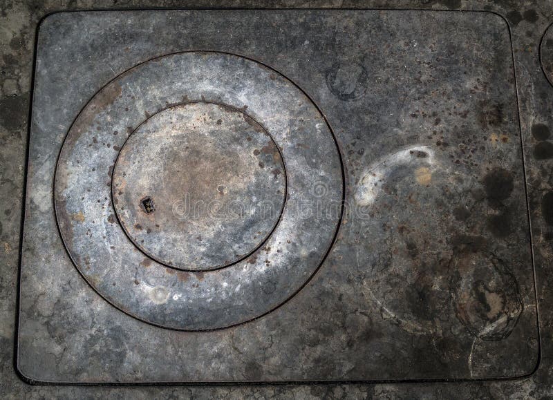 Old kitchen metal plate stock image. Image of heat, kitchen - 81692447