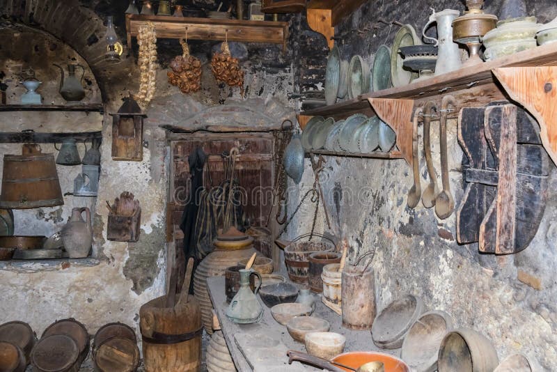 Old Kitchen in Monastery. Medieval Style Stock Image - Image of ...