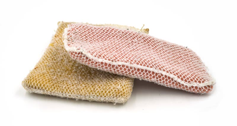 Old Kitchen Sponge on White Background. Stock Image - Image of sanitary ...