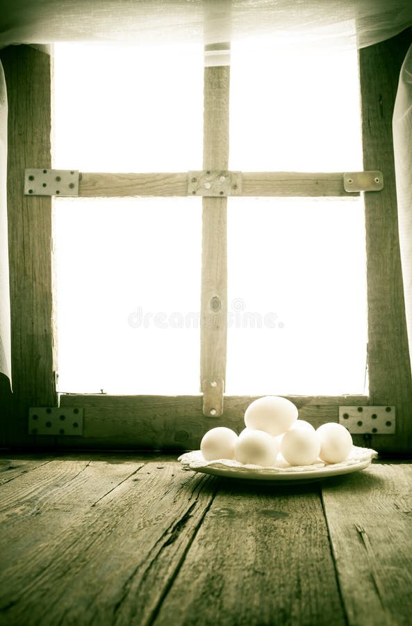 Old Kitchen Table Rural Cottage Morning Stock Photo - Image of retro ...