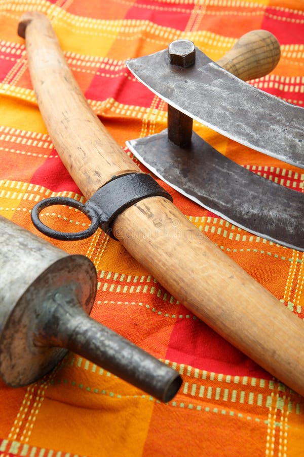Old Kitchen Tools for the Production of Meat Products Stock Image ...