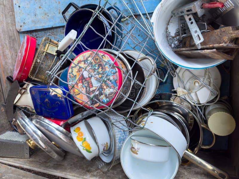 Old Kitchen Utensils for Metal Scrap Recycling Stock Image - Image of ...