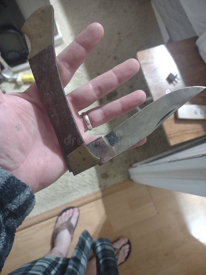 Old knife lock blade sharp stock photo. Image of knife - 268478236