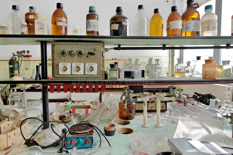 Photo of an Old Laboratory with a Lot of Bottles Stock Photo - Image of ...