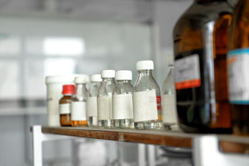 Old Laboratory with a Lot of Bottles Stock Image - Image of pharmacy ...