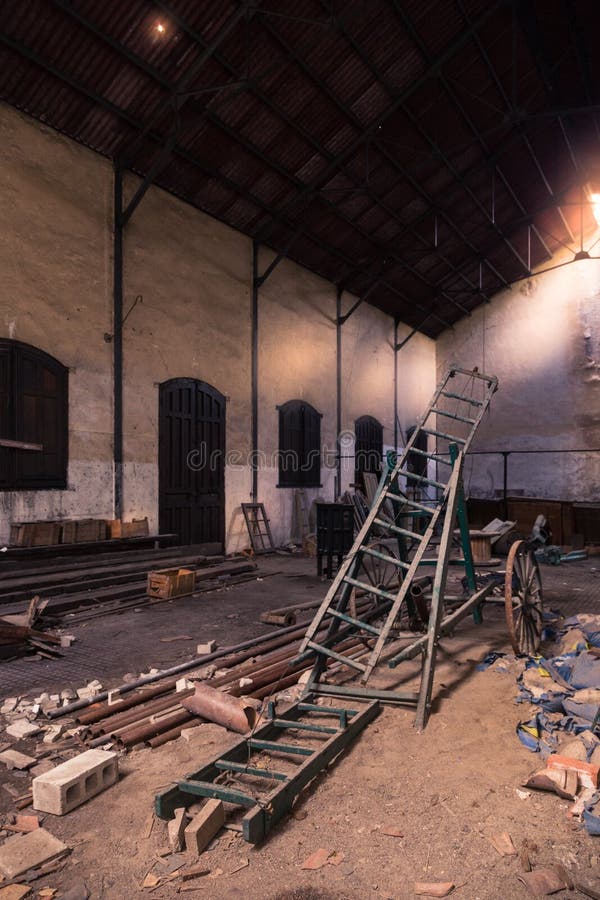 Old Ladder in an Abandoned Building Stock Photo - Image of concrete ...