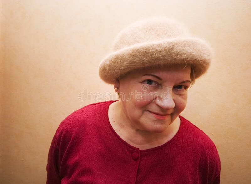 Old lady in hat stock photo. Image of experienced, pensionate - 2065502