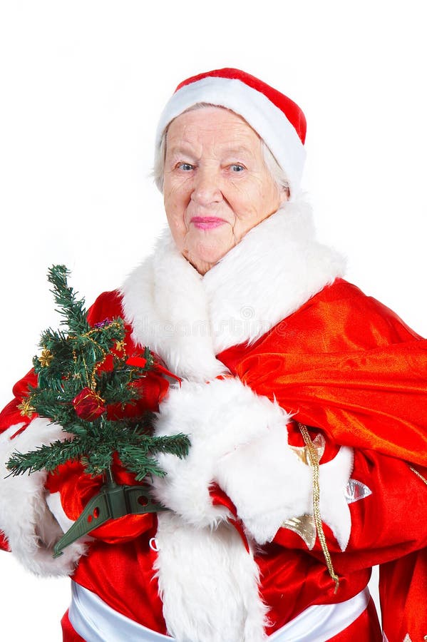Old Lady- Santa stock photo. Image of laugh, copy, female - 3797730