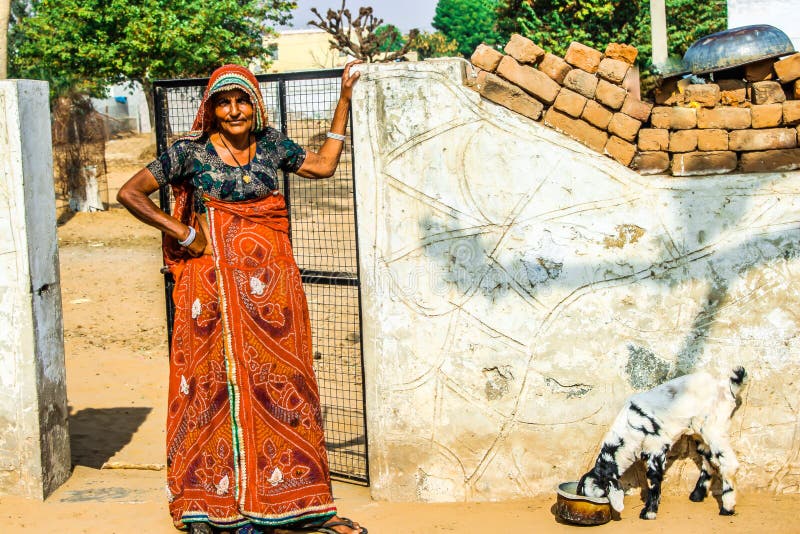 The Old Lady Standing on Main Door Editorial Stock Image - Image of ...