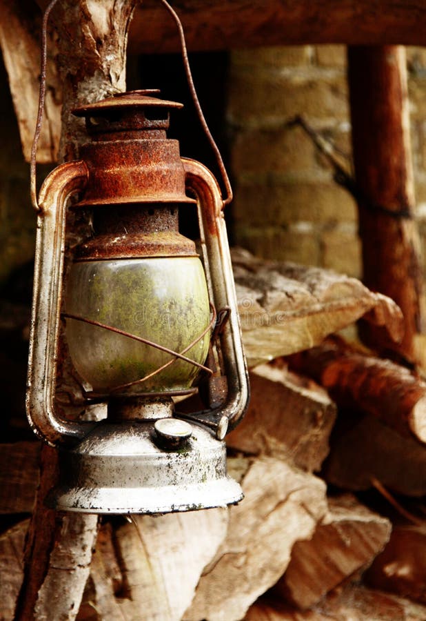 An Old Rusty Oil Lamp stock photo. Image of night, illuminate - 14683744