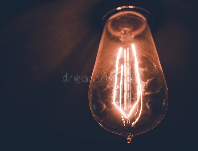 Old Lamp Bulb Illuminating the Room with Bright Fuse Stock Image ...