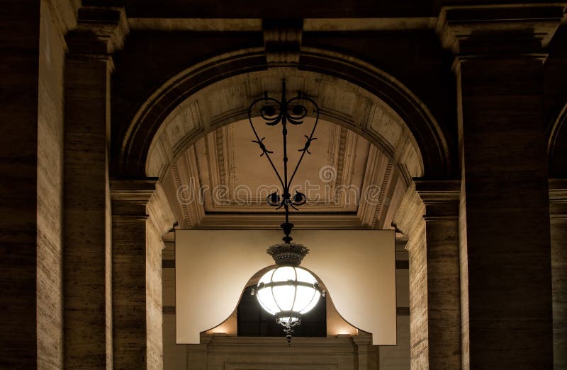 Old Lamp Lighted in Rome, Italy Stock Image - Image of lamp, artwork ...