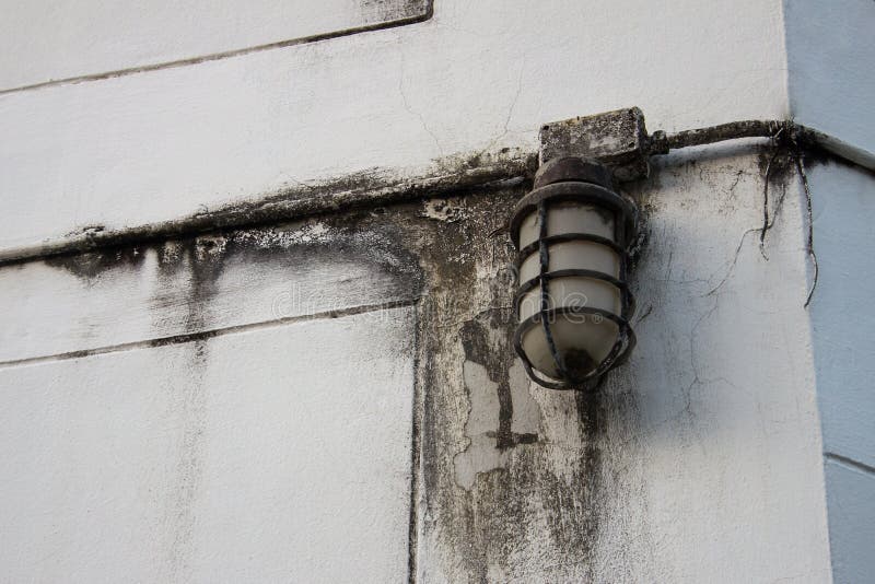 The Old Lamp Post Off on Wall Stock Image - Image of outdoor, antique ...