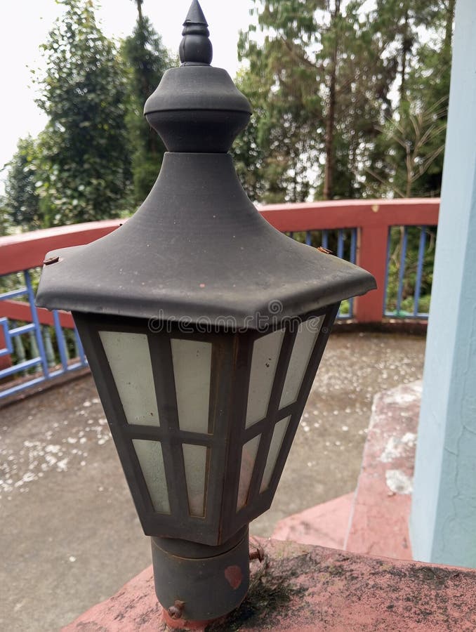 Old Lamp Post in a path. stock photo. Image of india - 341710136