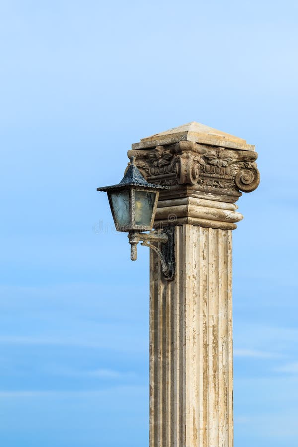 Old Lamp Post beside the Sea Stock Image - Image of antique, phla: 44367405