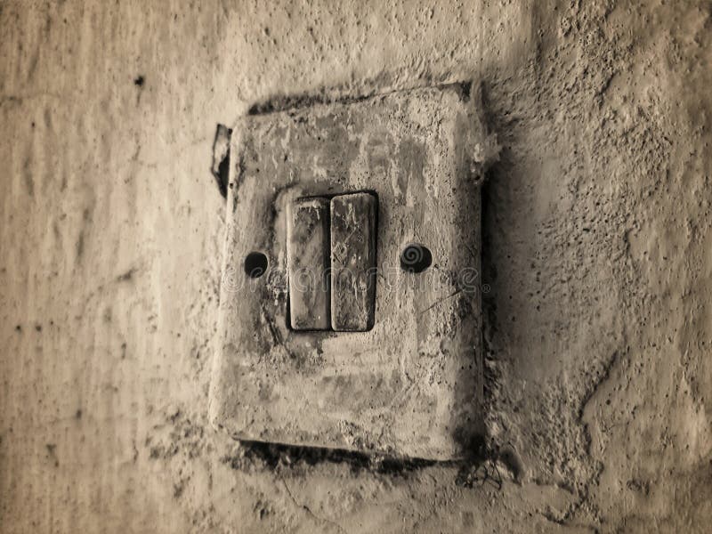 An Old Lamp Switch Mounted on the Wall Stock Photo - Image of mounted ...