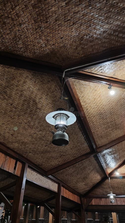 Old Lamp with Old Traditional Javanese House in Indonesia Stock Photo ...