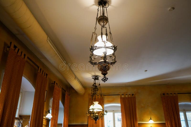 Old Lamps Along the Way, Which are Still in Operation Today Stock Photo ...