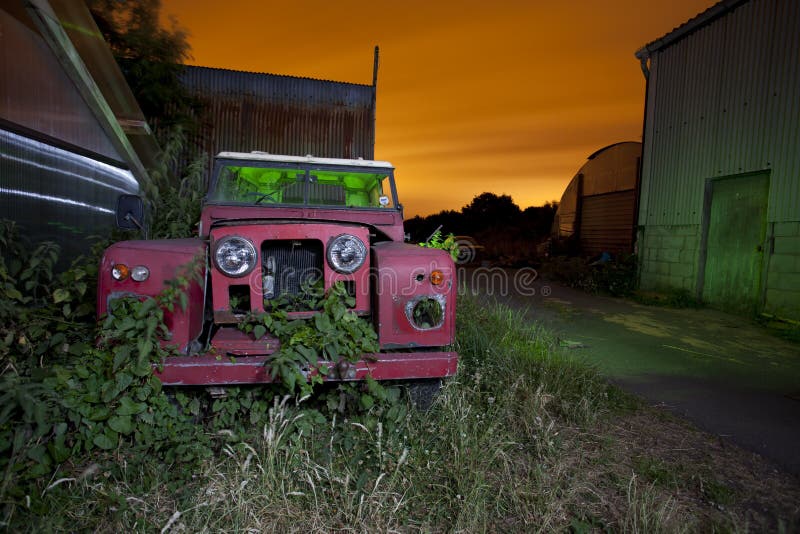 Old land rover stock image. Image of yard, farm, field - 22623893
