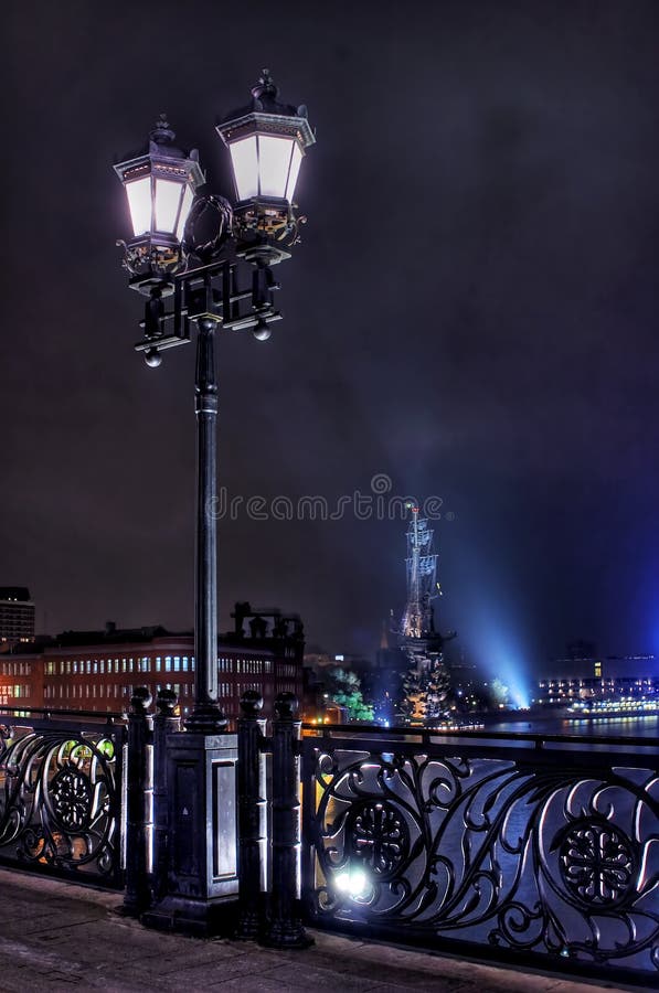 Old lantern on the bridge stock photo. Image of cityscape - 2025692