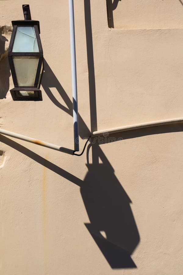 Old Lantern and Its Shadow, Greece Stock Photo - Image of greece, city ...