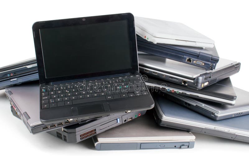 Pile of laptops stock photo. Image of portable, mobile - 24534436