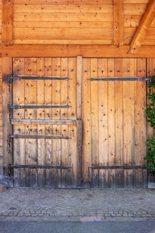 Old large wooden barn gate stock photo. Image of door - 258025376