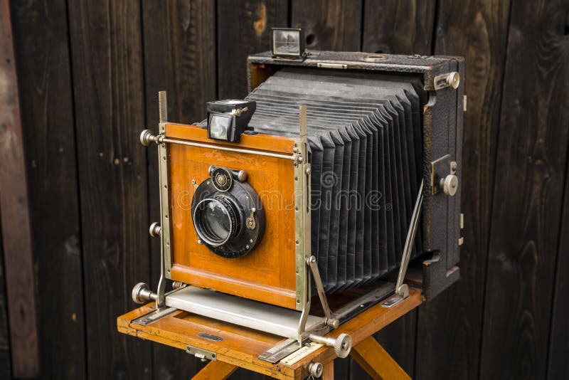 Old large format camera stock image. Image of wooden - 142991869