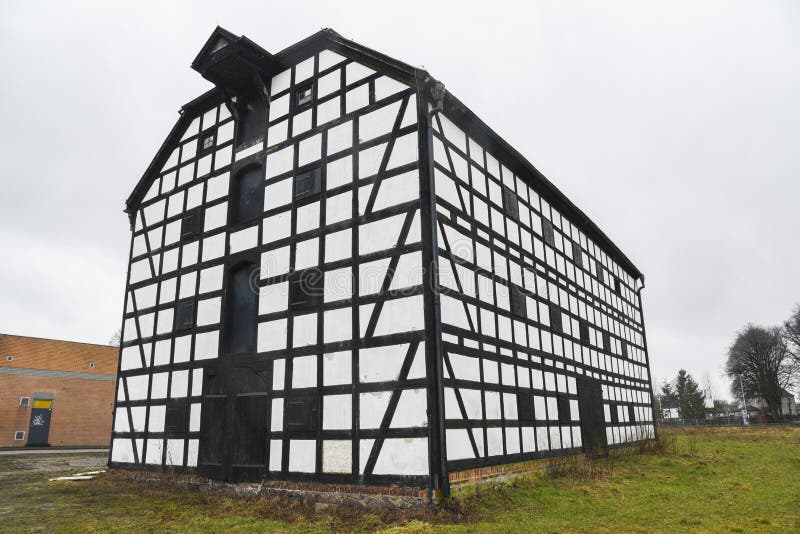 An Old Large Historic Building of Half-timbered Architecture Stock ...