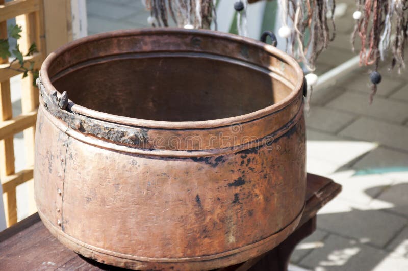 Old, Large, Home, Copper Vat Stock Image - Image of scene, brown: 63420223