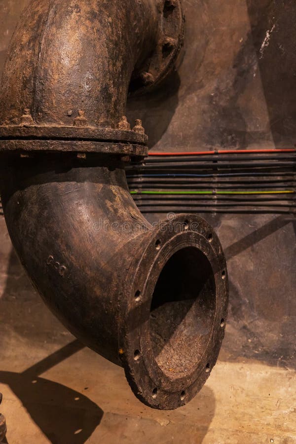 Old Large Iron Water Pipe. Underground Plumbing System Stock Photo ...