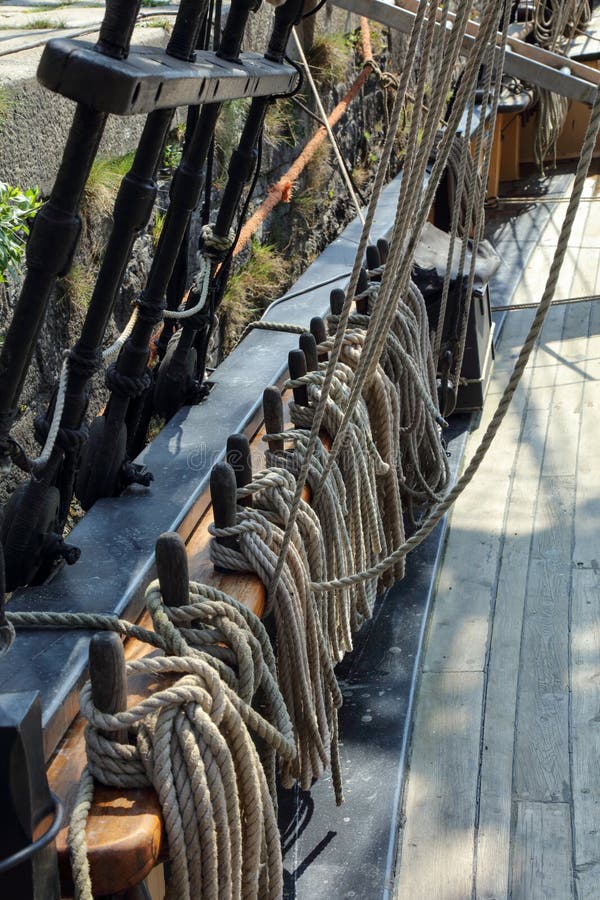Old Large Sailing Ship Rigging and Mast Stock Photo - Image of sail ...