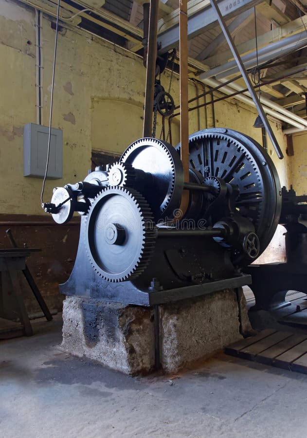 Old Lathe with Belt Drive in an Old Factory Stock Photo - Image of ...