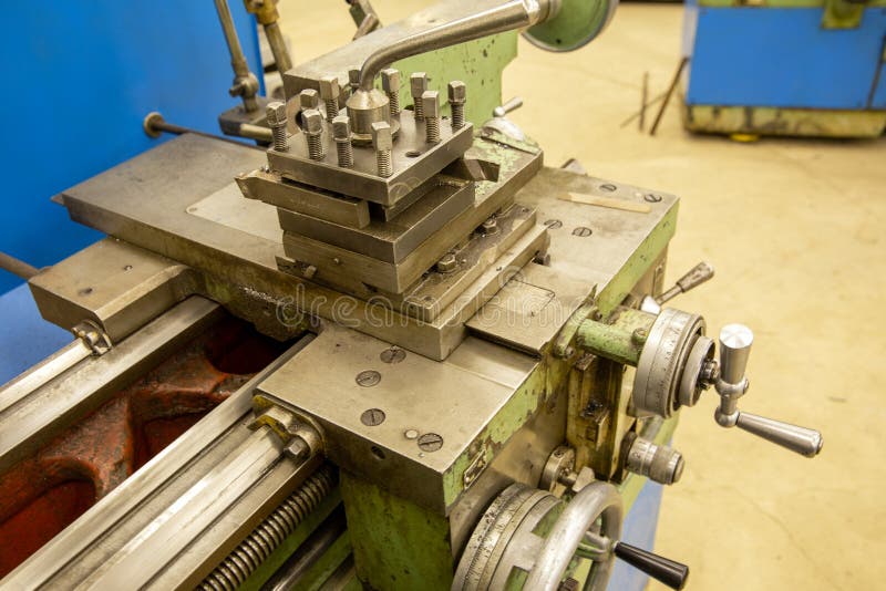 Old Lathe. Engine Speed Control Knob Stock Photo - Image of industry ...