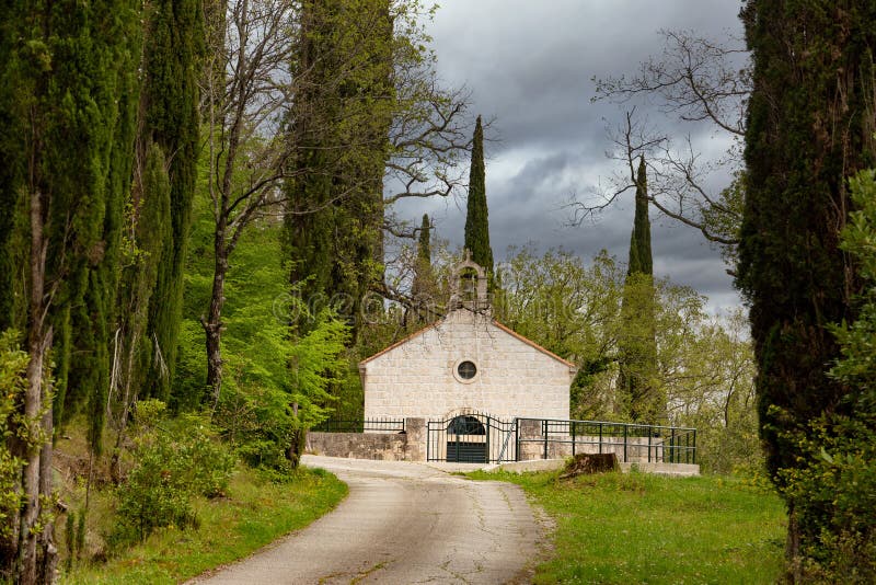 Old Latin Church in Valley on a Spring Day Stock Image - Image of ...
