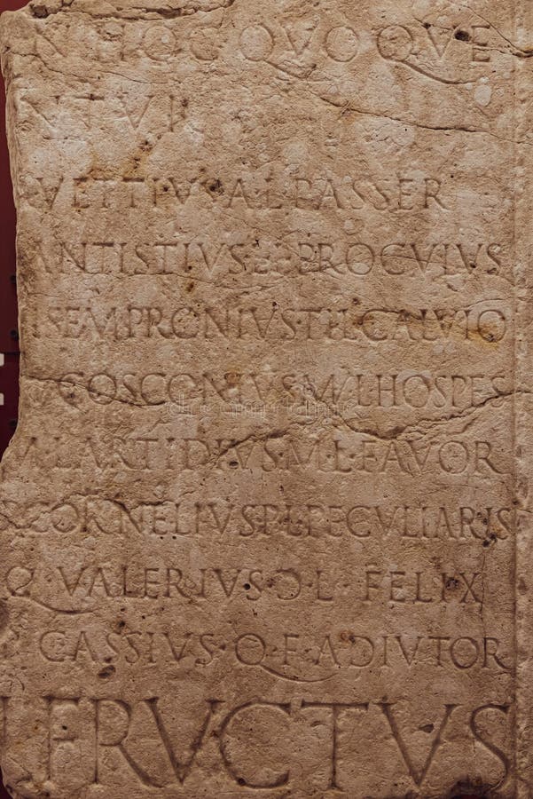 Old latin inscription text stock image. Image of medieval - 199397275