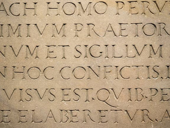 Old Latin Text Engraved on Stone Stock Image - Image of marble, antique ...