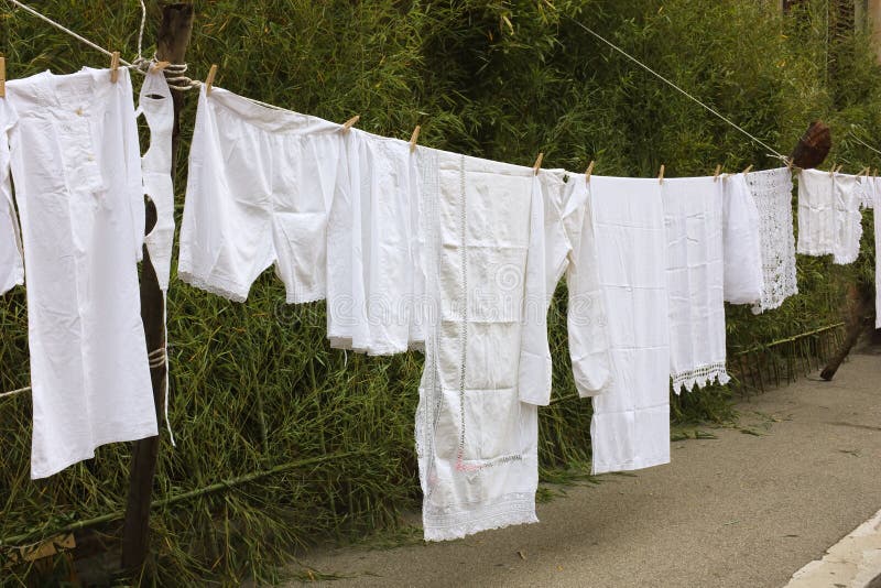 Old laundry stock image. Image of pretty, clothesline - 17550707
