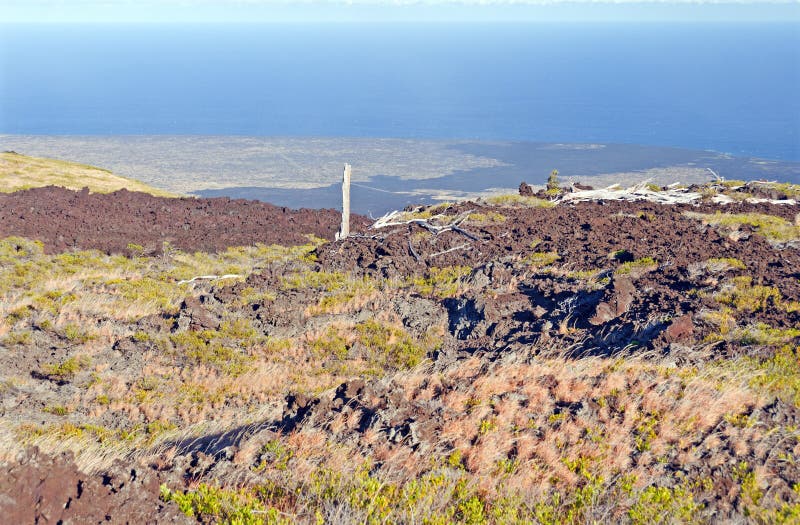 Old Lava Flow Leading To the Ocean Stock Image - Image of flow, lava ...